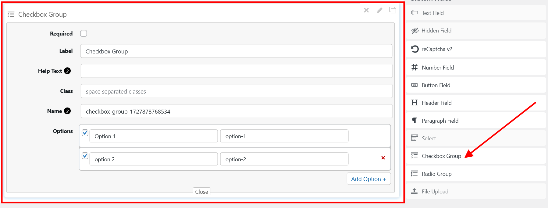 Checkbox Group - WP Front User Submit